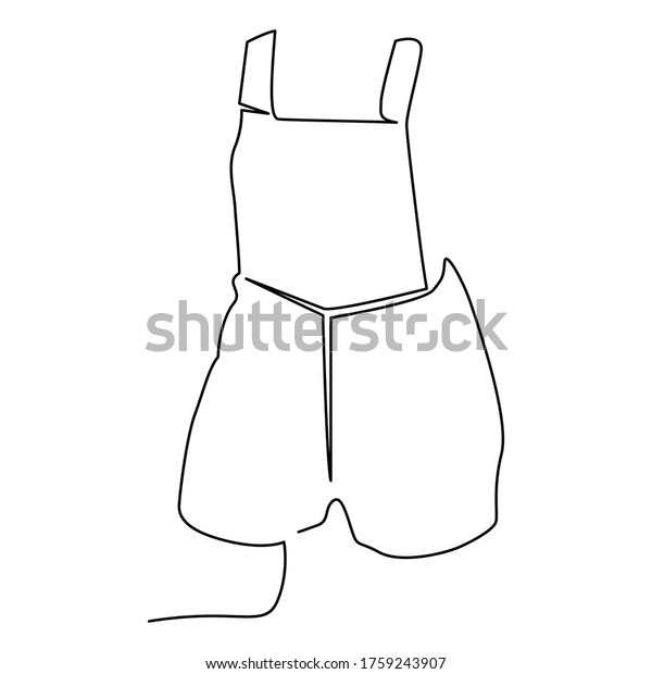 One Line Continuous Drawing Onesie Cloth Stock Vector (Royalty Free ...