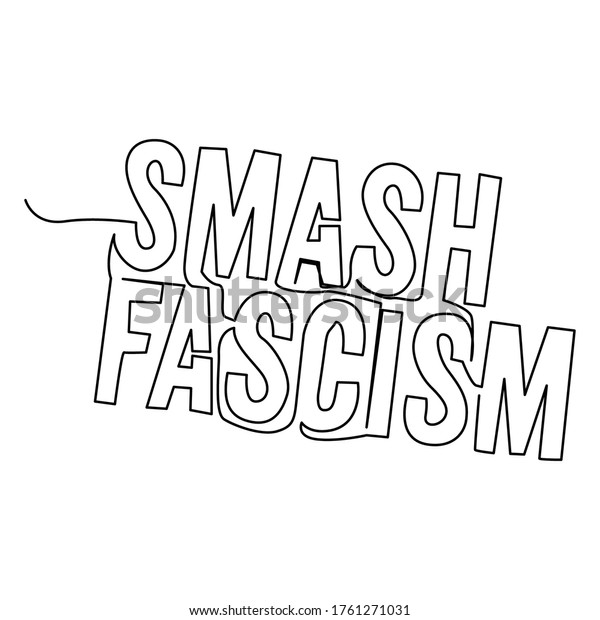 One Line Continuous Drawing Smash Fascism Stock Vector (Royalty Free ...