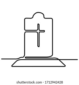 One Line Continuous Drawing Tomb Stock Vector (Royalty Free) 1712942428