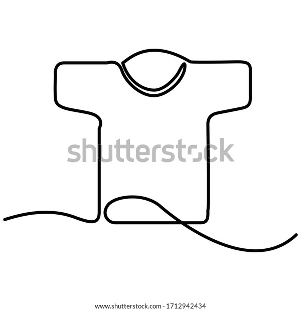 One Line Continuous Drawing Tshirt Stock Vector (Royalty Free ...