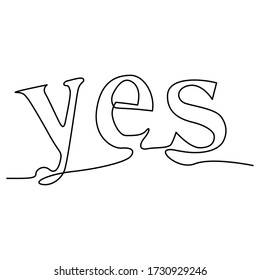 One Line Continuous Drawing Yes Letter Stock Vector (Royalty Free ...