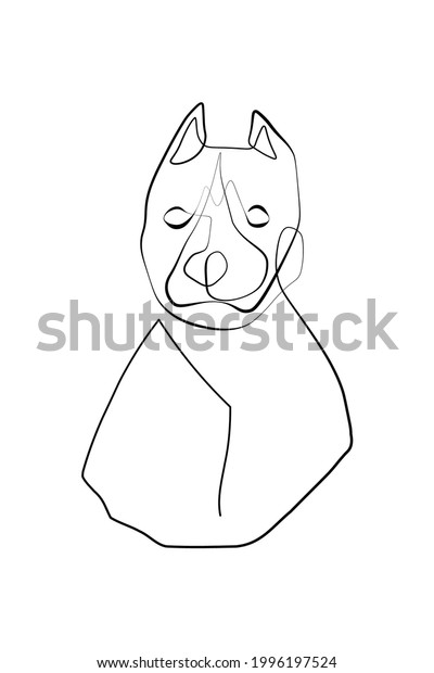 One Line Continuous Lines Dog Pet Stock Vector (Royalty Free ...