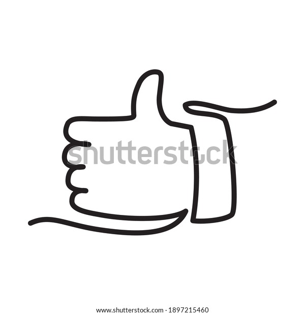 One Line Design Hand Thumb Icon Stock Vector (Royalty Free) 1897215460 ...