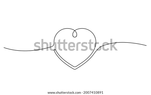 One Line Draw Heart Heart Shape Stock Vector (Royalty Free) 2007410891 ...