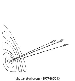 One Line Drawing Arrow On Target Stock Vector (Royalty Free) 1977485033 ...