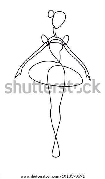 One Line Drawing Ballet Dancer Hand Stock Vector (Royalty Free ...