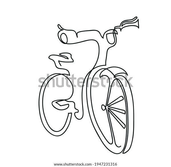 One Line Drawing Bicycle One Continuous 库存矢量图（免版税）1947231316 | Shutterstock