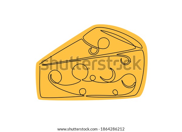 One Line Drawing Cheese Logo Simple Stock Vector (Royalty Free ...