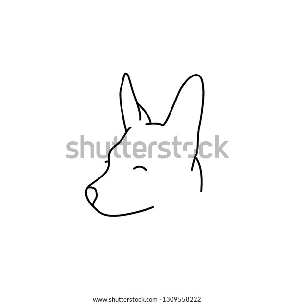 One Line Drawing Dog Face Vector Stock Vector (Royalty Free) 1309558222 ...