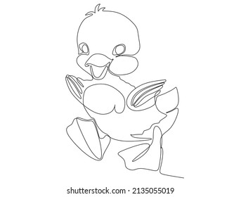 One Line Drawing Easter Chick Vector Stock Vector (Royalty Free ...