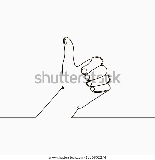 One Line Drawing Hand Showing Great Stock Vector (Royalty Free ...