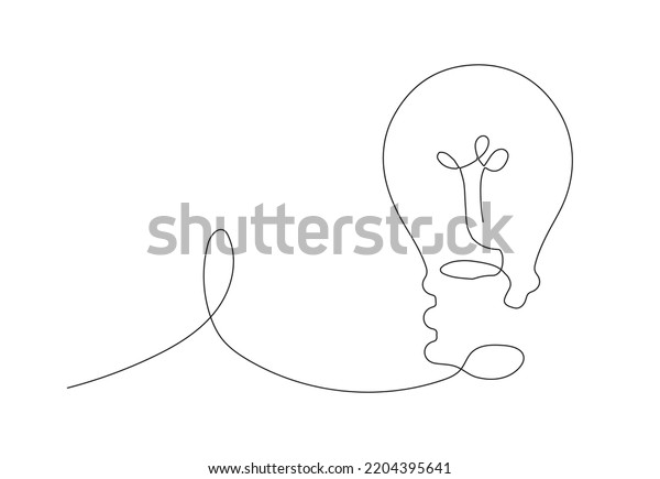 One Line Drawing Light Bulb Vector Stock Vector (Royalty Free ...