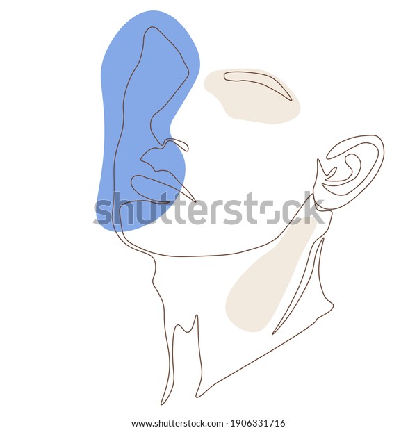 One Line Drawing Man Portrait Minimal Stock Vector (Royalty Free ...