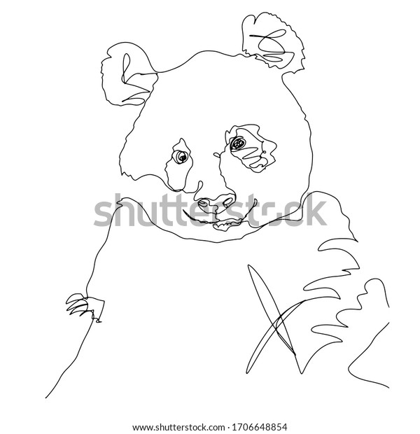 One Line Drawing Panda Modern Minimalist Stock Vector (Royalty Free ...