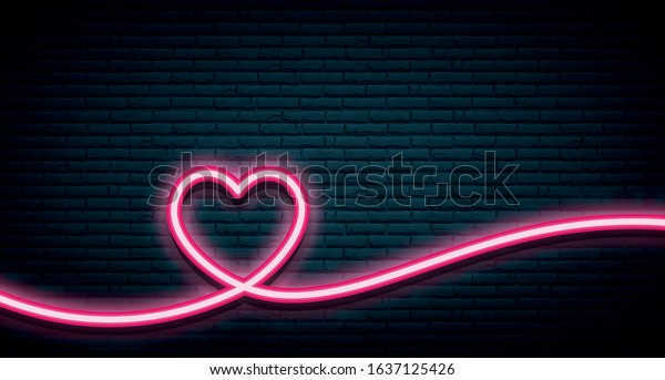 One Line Drawing Pink White Neon Stock Vector (Royalty Free) 1637125426