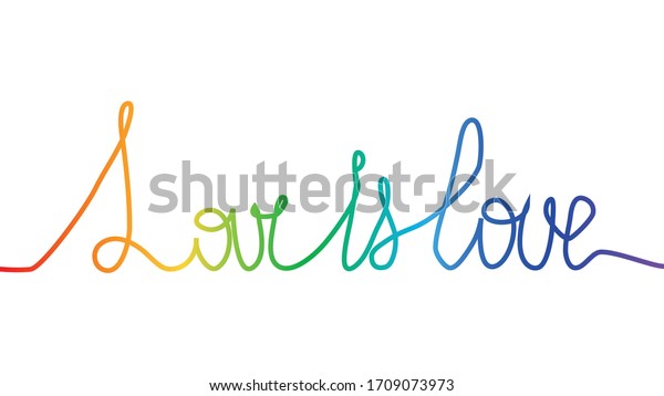 One Line Drawing Quotes Love Love Stock Vector (Royalty Free ...