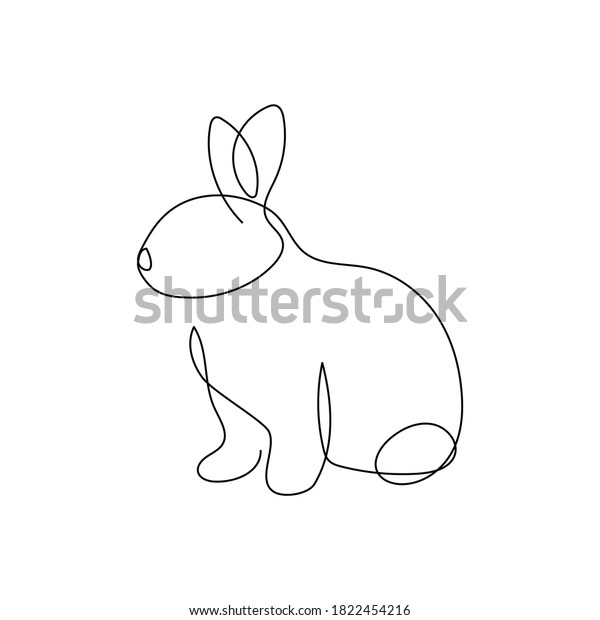 One Line Drawing Rabbit Pet Shop Stock Vector (Royalty Free) 1822454216 ...
