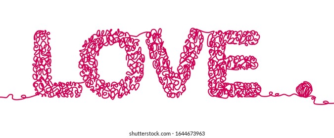One Line Drawing Style Word Love Stock Vector (Royalty Free) 1644673963 ...