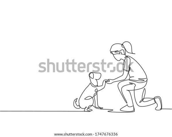 One Line Drawing Young Happy Girl: เวกเตอร์สต็อก (ปลอดค่าลิขสิทธิ์ ...
