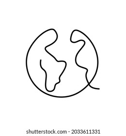 One Line Earth Design Hand Drawn Stock Vector (Royalty Free) 2033611331 ...