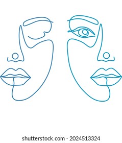 One Line Face Drawing Vector Stock Vector (Royalty Free) 2024513324 ...