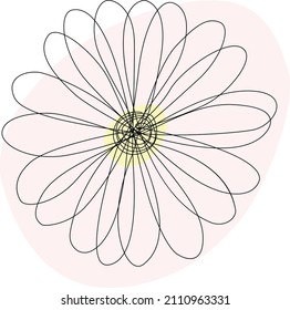 One Line Flower Vector Illustration Abstract Stock Vector (Royalty Free ...