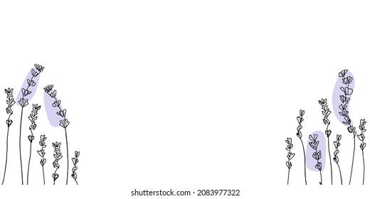 One Line Flowers Background Organic Style Stock Vector (Royalty Free ...
