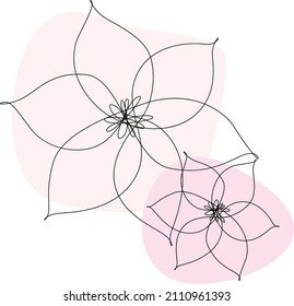 One Line Flowers Vector Illustrations Abstract Stock Vector (Royalty ...