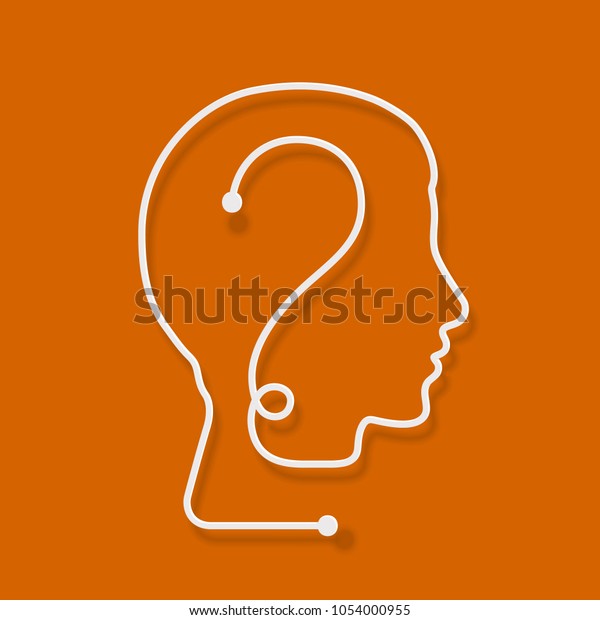 One Line Forming Human Head Question Stock Vector (Royalty Free ...