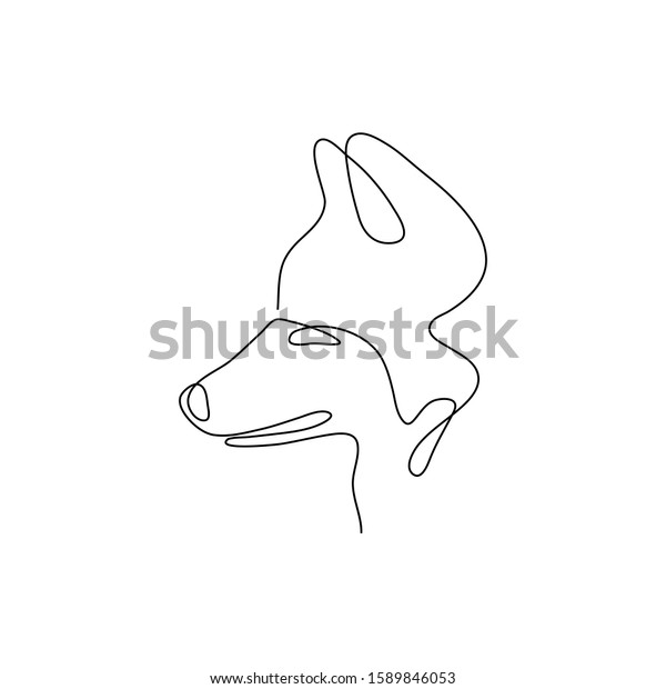 One Line Fox Head Design Silhouette Stock Vector (Royalty Free ...