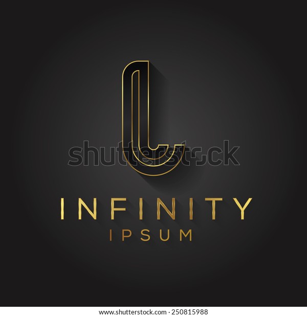 One Line Letter Symbol Vector Illustration: vector de stock (libre de ...