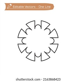 One Line Moving Gear Icon Round Stock Vector (Royalty Free) 2163868423 ...