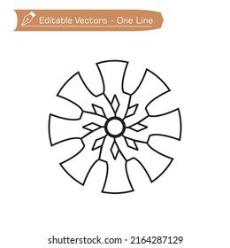 One Line Moving Gear Icon Round Stock Vector (Royalty Free) 2164287129 ...