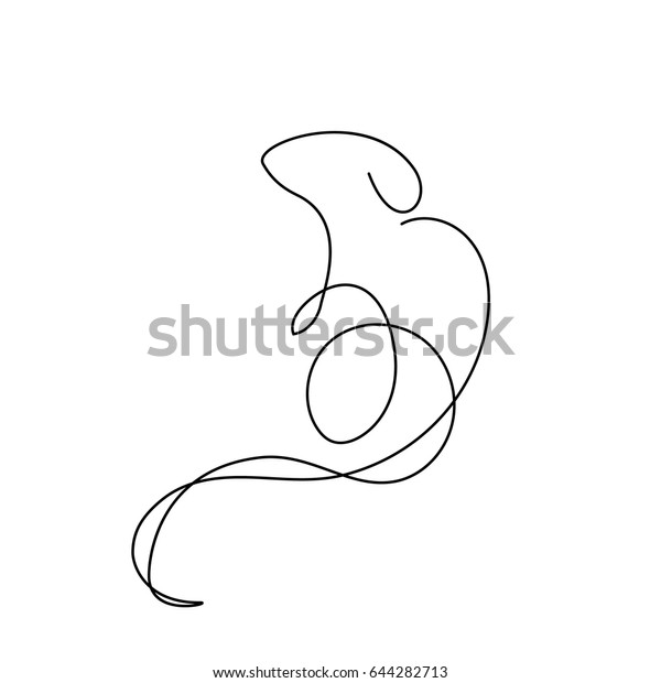 One Line Rat Design Silhouettehand Drawn Stock Vector (Royalty Free ...
