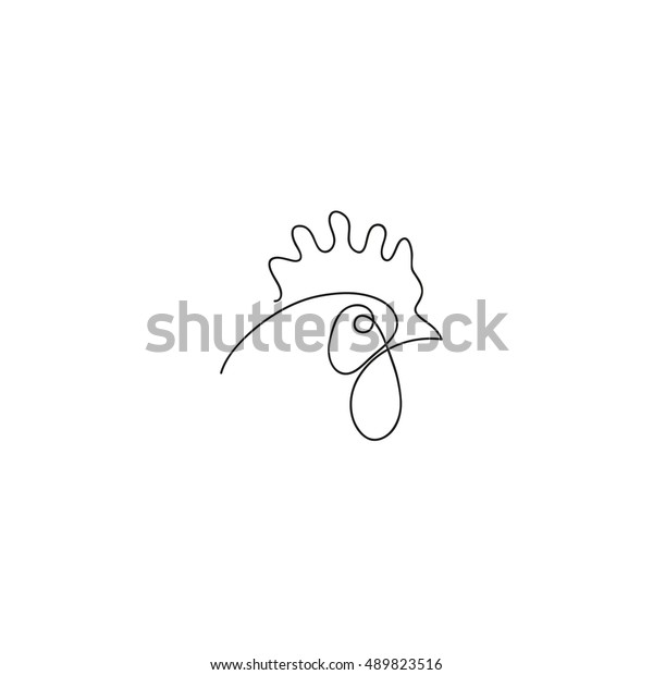 One line rooster design silhouette.Hand drawn minimalism style vector ...