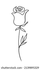 One Line Rose Design Hand Drawn Stock Vector (Royalty Free) 2139895329 ...