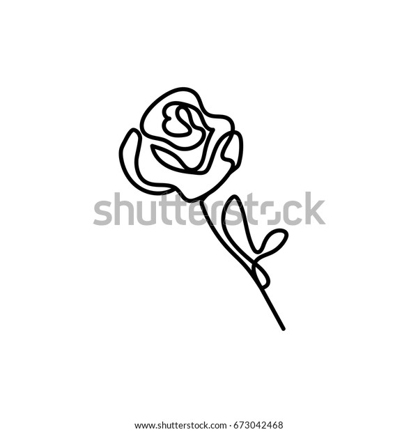 One Line Rose Design Hand Drawn Stock Vector (Royalty Free) 673042468