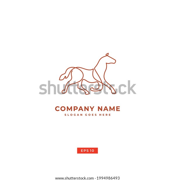 One Line Running Horse Logo Inspiration2 Stock Vector (Royalty Free ...