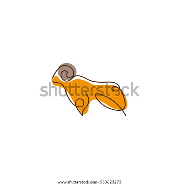 One Line Sheep Design Silhouette Logo Stock Vector (Royalty Free ...