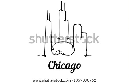 Chicago Skyline Drawing | Free download on ClipArtMag