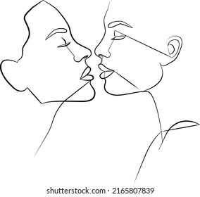One Line Two Faces One Line Stock Vector (Royalty Free) 2165807839 ...
