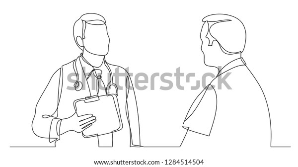 One Line Vector Drawing Hospital Doctor Stock Vector (Royalty Free ...
