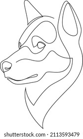 One Line Wolf Design Silhouette Hand Stock Vector (Royalty Free) 2113593479