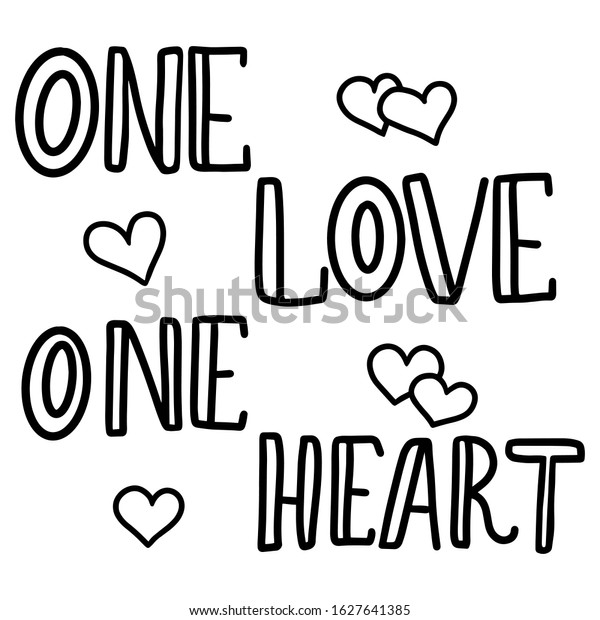 One Love One Heart Vector Illustration Stock Vector (Royalty Free ...