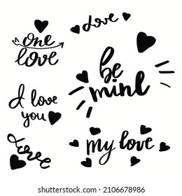 One Love Text Bubble Stickers Postcards Stock Vector (Royalty Free ...