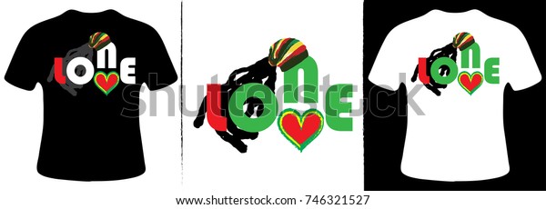 One Love Tshirt Design Stock Vector (Royalty Free) 746321527 | Shutterstock