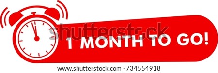 One Month Go Label Red Flat Stock Vector (Royalty Free) 734554918 ...