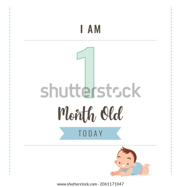 One Month Old Today Greeting Card Stock Vector (Royalty Free) 2061171047