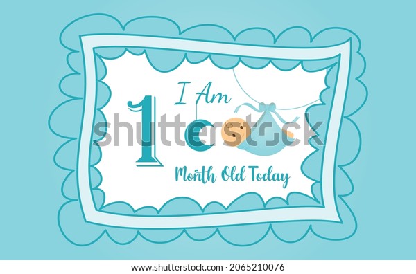 One Month Old Today Greeting Card Stock Vector (Royalty Free ...