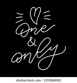 One Only Hand Drawn Modern Calligraphy Stock Vector (Royalty Free ...